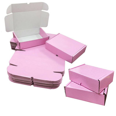 25 x 6 x 4 x1.5" Pink Shiny Gloss Finished Postal Mailing Shipping ...