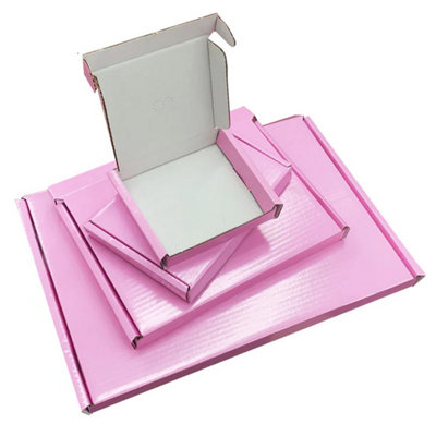 25 x Bright Pink Postal Packing Shipping Die Cut Boxes C4 Size