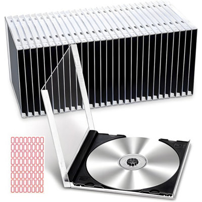 25 x CD JEWEL CASES COMPLETE WITH BLACK TRAYS