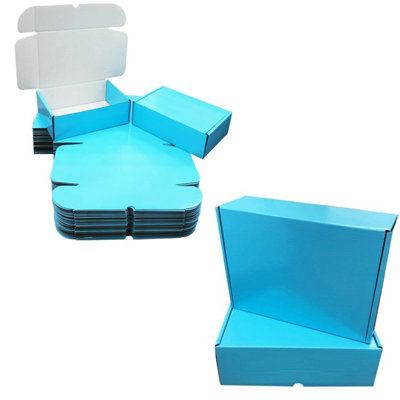 25 x Light Blue 6 x 4 x1.5" Shiny Gloss Finished Postal Mailing Die Cut ...