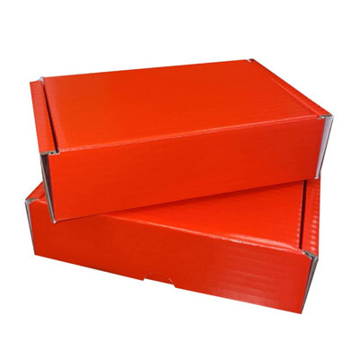 25 x Red 10 x 6 x 3" Shiny Gloss Finished Postal Mailing Die Cut Boxes ...