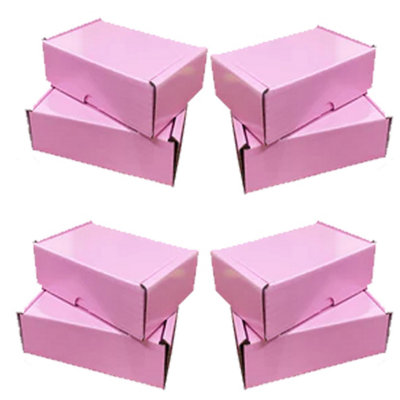 25 x Shiny Pink (6" x 4" x 1.5") Coloured Cardboard Postal Shipping ...