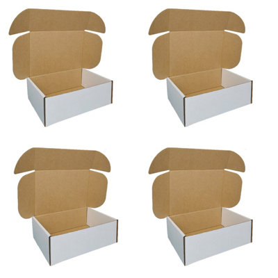 25 x White 15x11x5" Strong Single Wall Die Cut Packing Shipping Boxes