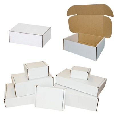 25 x White 15x11x5" Strong Single Wall Die Cut Packing Shipping Boxes