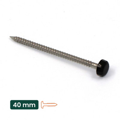 250 pack UPVC Panel Pins 40mm Poly Top Pins Nails Plastic Headed Fascia ...