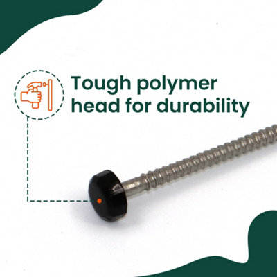 250 pack UPVC Panel Pins 40mm Poly Top Pins Nails Plastic Headed Fascia ...