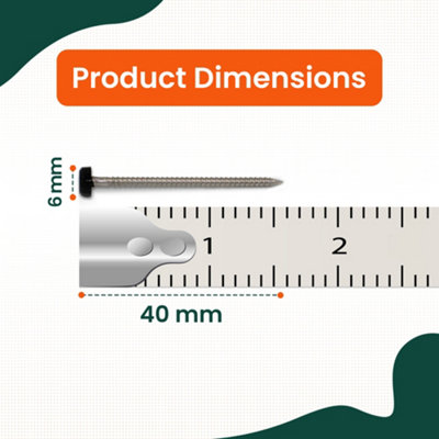 250 pack UPVC Panel Pins 40mm Poly Top Pins Nails Plastic Headed Fascia ...