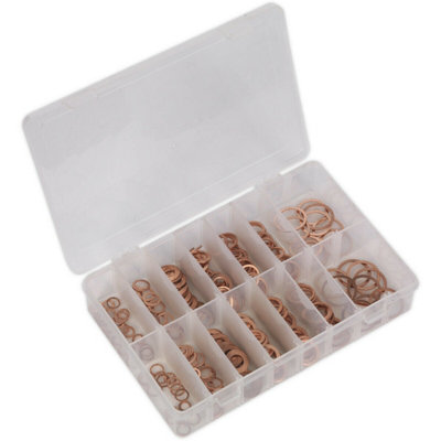 250 Piece Diesel Injector Copper Washer Assortment - Various Sizes ...