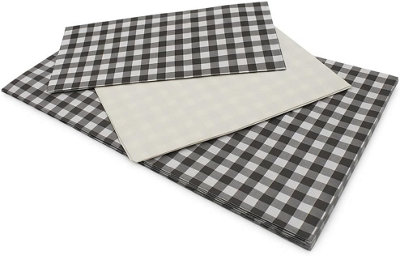 250 x Black Gingham Greaseproof Duplex Paper Sheets, 250 x 375mm (10x15 ...