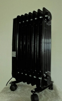 2500w 11 Fin Portable Oil Filled Radiator Heater Electric Adjustable ...