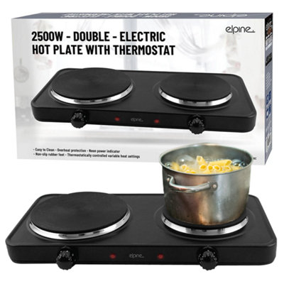 2500W DOUBLE ELECTRIC HOT PLATE THERMOSTAT PORTABLE KITCHEN HOB COOKER ...