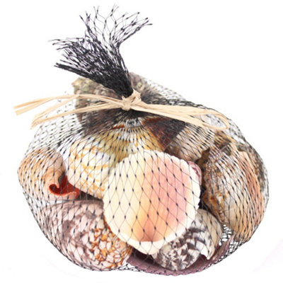 250grms Assorted Shells in Black Net for DIY Projects
