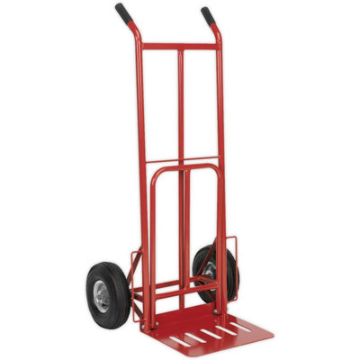 250kg Heavy Duty Folding Sack Truck & Pneumatic Tyres - Extra Deep Box ...