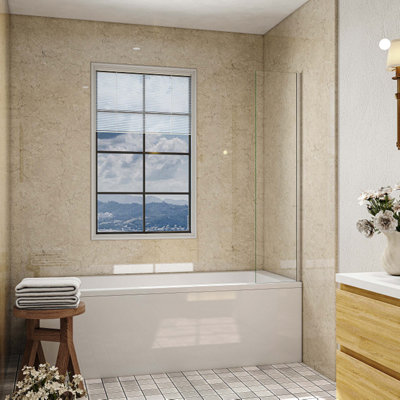 250x1400mm Sline Sanitary Fixed Square Bath Shower Screen Toughened ...