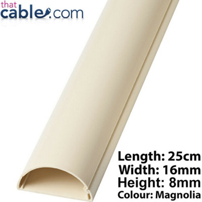 25cm 16 x 8mm Magnolia Speaker Cable Trunking Conduit Cover AV TV ...