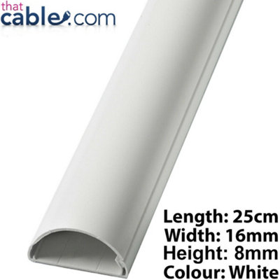25cm 16mm x 8mm White Speaker Cable Trunking Conduit Cover AV TV ...