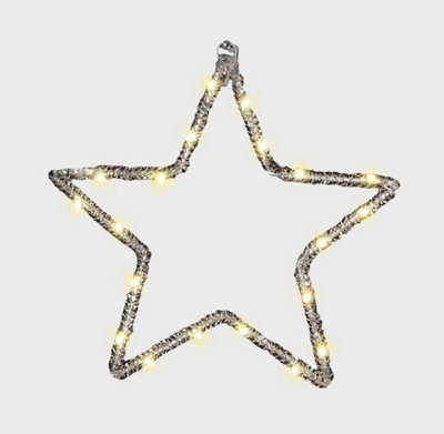 25CM 20L Warm White Led Hanging Star ,3xAA