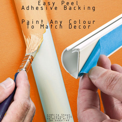 25cm 20mm x 10mm White Coaxial Cable Trunking Conduit Cover AV TV ...