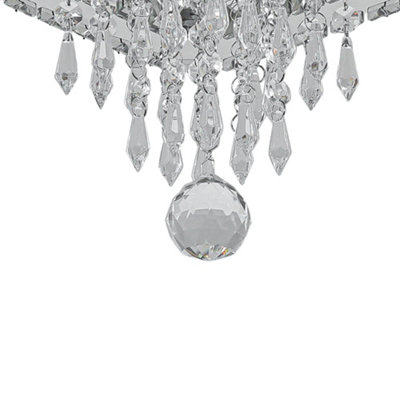 25cm Crystal Pendant Ceiling Light, Square LED Crystal Lamp Cool White