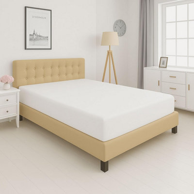 25cm Deep Pocket Fitted Sheet White Soft Brushed Microfiber, Breathable ...