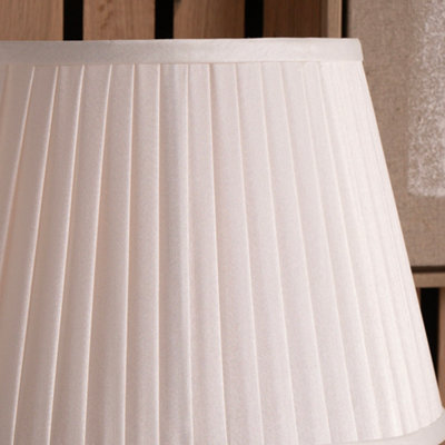 25cm Ivory Poly Cotton Pleat Lampshade Empire White Pleated Table Lamp ...
