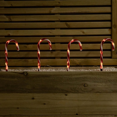 25cm Set of 12 Battery Powered Light up Christmas Candy Cane Path ...
