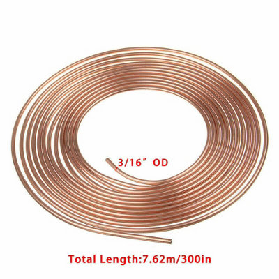 25ft (7.6m) Copper Brake Pipe Tubing Kit 3/16" OD with Fittings - DIY ...