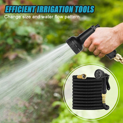 25FT Heavy Duty Expandable Garden Hose Pipe Set - Flexible with 8 ...