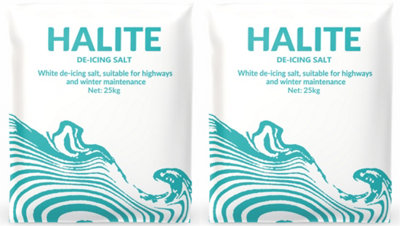 25kg Bag of Halite White Deicing Salt High Performance Ice and Snow ...