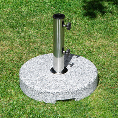25kg Round Granite Garden Parasol or Umbrella Base Weight Stainless ...