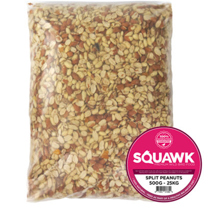 25kg SQUAWK Split Peanuts - Wild Bird Premium Grade Garden Birds Fresh ...
