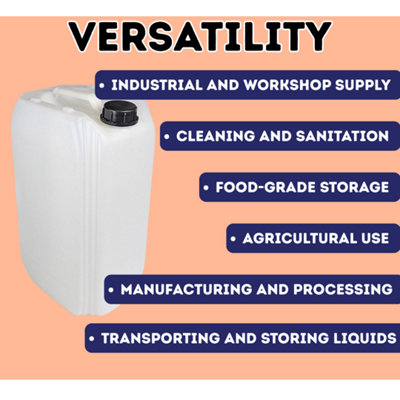 25L Heavy Duty Water Container Stackable HDPE Plastic Food Safe Drum ...