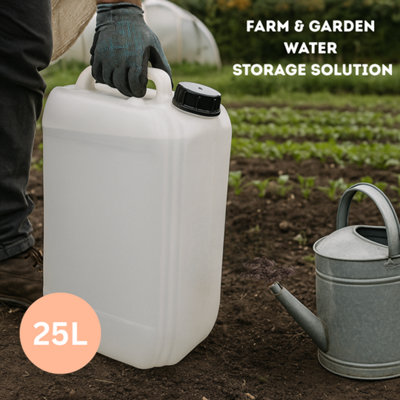 25L Heavy Duty Water Container Stackable HDPE Plastic Food Safe Drum Jerry Can DIN 61 Cap Storage