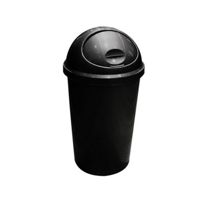 25L Plastic Bullet Dome Lid Dustbin Black