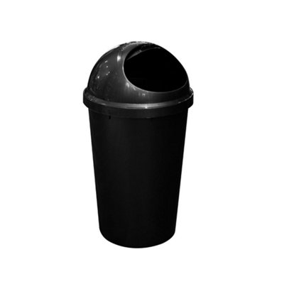 25L Plastic Bullet Dome Lid Dustbin Black