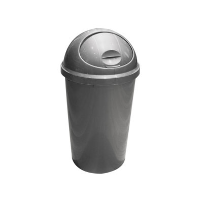 25L Plastic Bullet Dome Lid Dustbin Grey