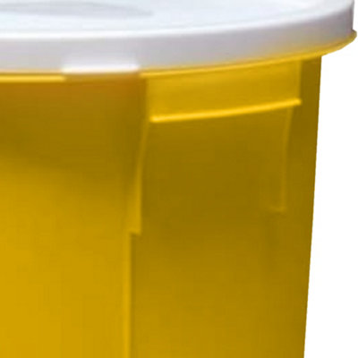 25L Yellow Grit Salt Bin 43cm with Lid and 10kg White De-Icing Salt for ...