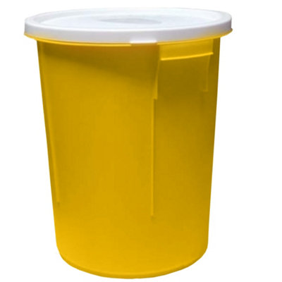 25L Yellow Grit Salt Bin 43cm with Lid for De-Icing Salt or Grit for ...