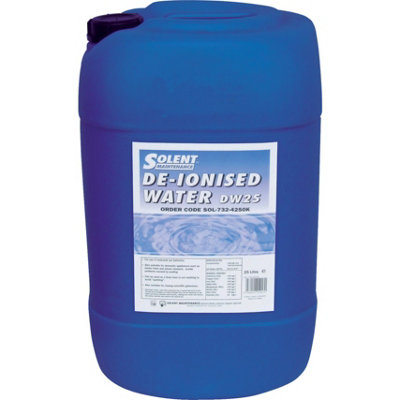 25Ltr De-Ionised Water Large Drum Distilled Water De Ionised Battery ...