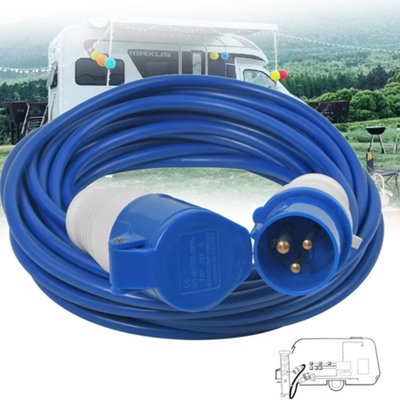 25m 16A IP44 Caravan & Camping Electric Mains Hook Up Extension Lead Cable