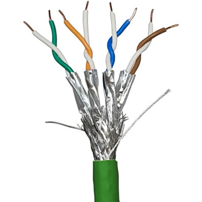 25m (82 ft) - CAT8.1 S/FTP LSZH Cable Low Smoke Shielded Screened Pure ...