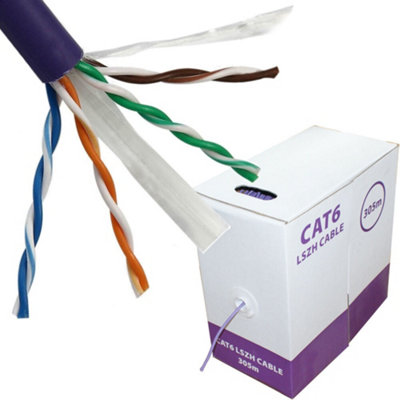 25m (82 ft) - Low Smoke CAT6 Network Ethernet Cable Copper LSZH LSOH ...