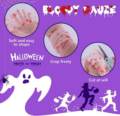 25M Halloween Creepy Blood Cloth,Scary Creepy Cloth with Bloody Prints ...