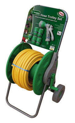 25m Reinforced Garden Hose Pipe Trolley Set | DIY at B&Q
