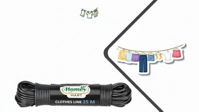 25m Steel Core Outdoor Washing Line Heavy Duty Grey