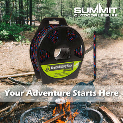 25M Utility Rope With Casing Waterproof Mould Resistant 4mm x 25m Black X 1