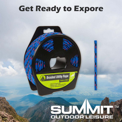 25M Utility Rope With Casing Waterproof Mould Resistant 4mm x 25m Blue X 1