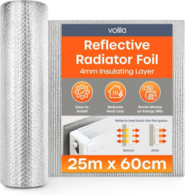 25m x 60cm Radiator Foil Insulation - Radiator Reflector Panels with ...