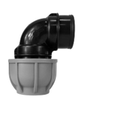 25mm MDPE Elbow Compression Adapter with 3/4 Inch BSP Female Thread
