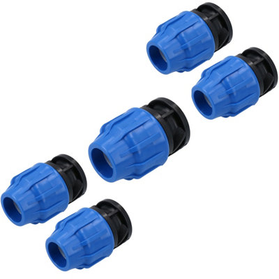 25mm MDPE End Stop Water Pipe Cap Shut-Off Compression Fitting Coupling 5PK | DIY at B&Q